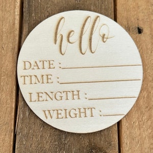 Round Baby Birth Announcement Prop Signs, Baby Announcement, Baby Photo ...