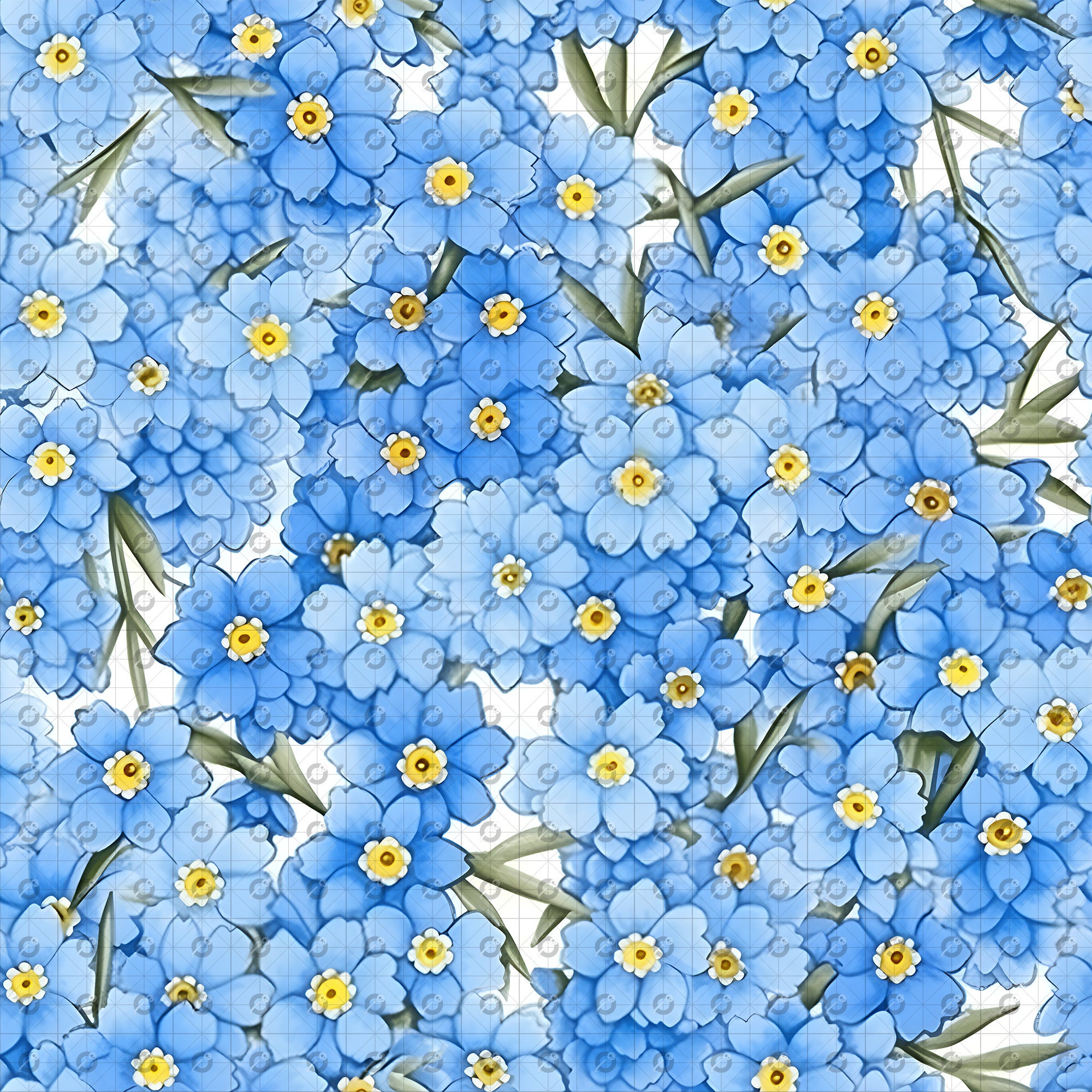 5 Seamless Blue Floral Digital Patterns: Col. 3– DIY, Scrapbooking ...