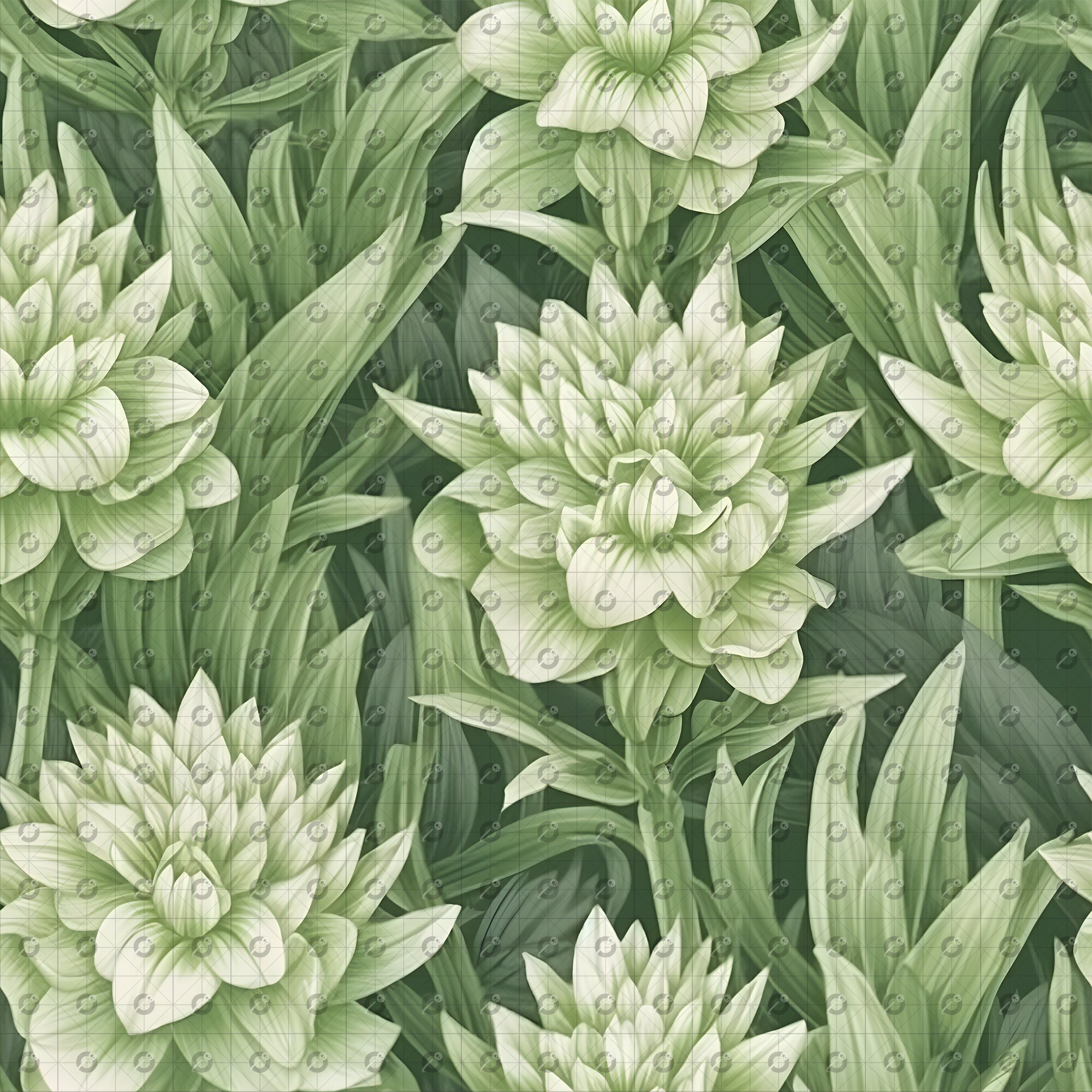 5 Seamless Green Floral Digital Patterns: Col. 3– DIY, Scrapbooking ...