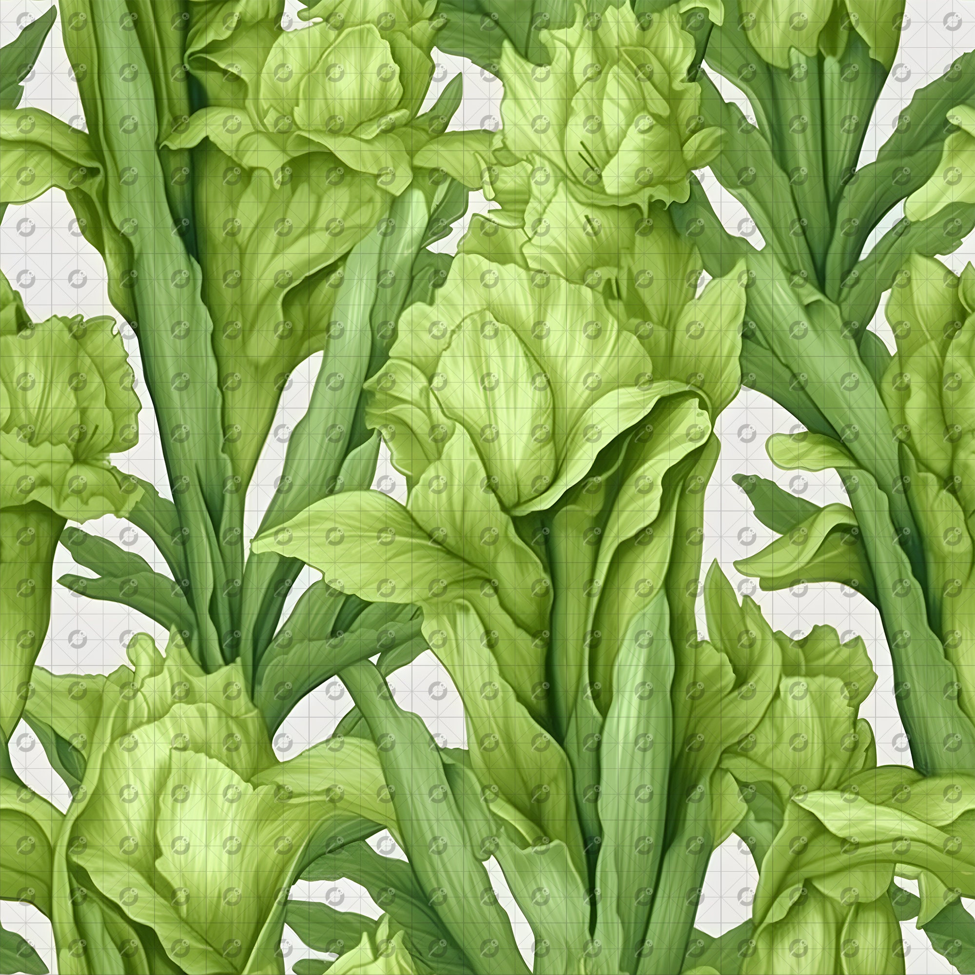 5 Seamless Green Floral Digital Patterns: Col. 1– DIY, Scrapbooking ...