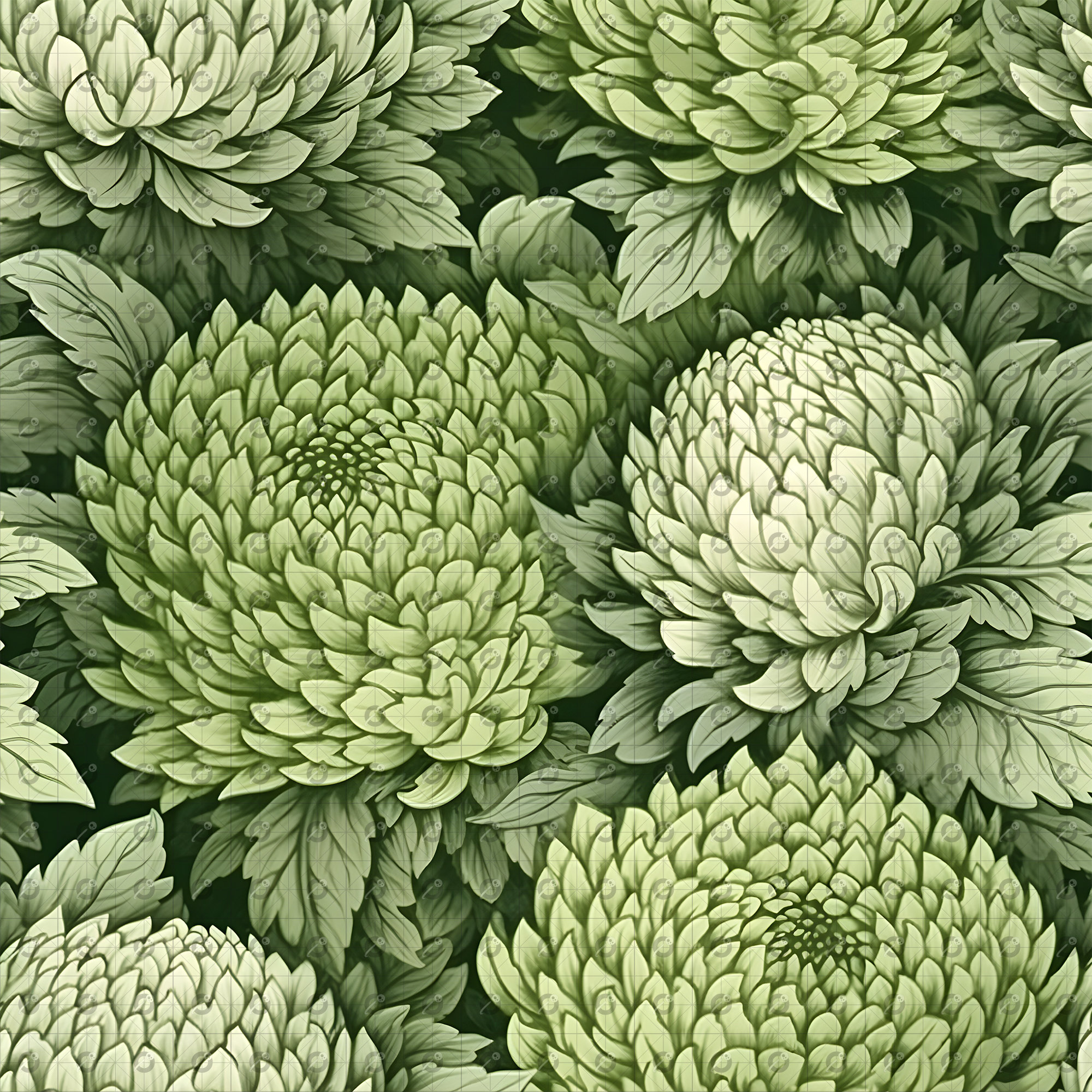 5 Seamless Green Floral Digital Patterns: Col. 1– DIY, Scrapbooking ...