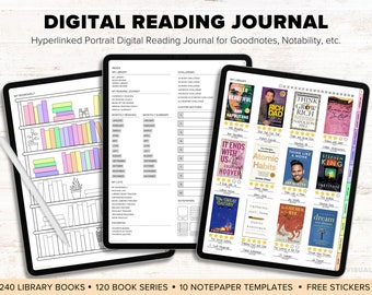 Digital Reading Journal, Digital Reading Planner, Book Journal ...