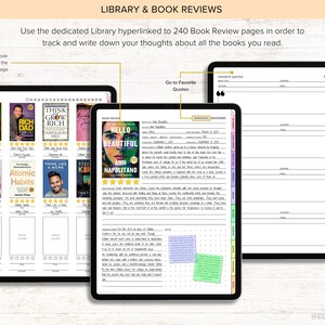 Reading Journal Digital Planner for iPad & Android Gift for Book Lover ...
