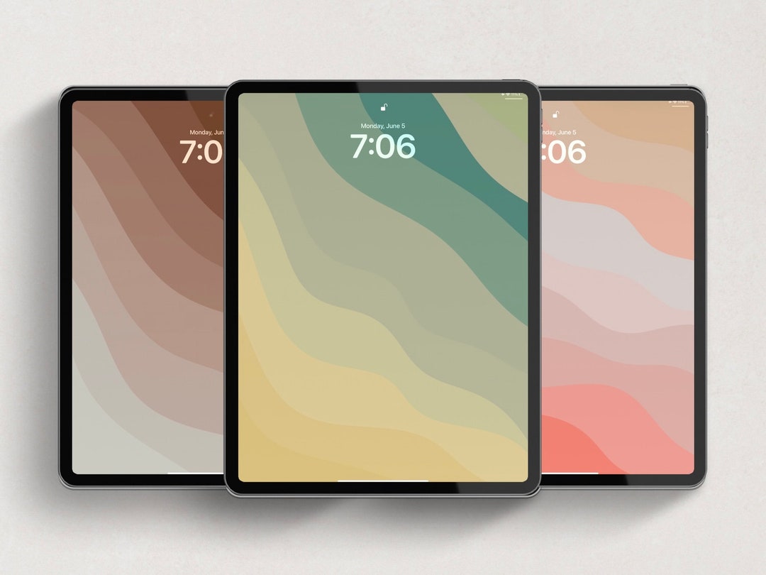 Bundle 3 Rainbow iPad Wallpapers Wavy iPad Wallpaper Neutral Calm iPad ...