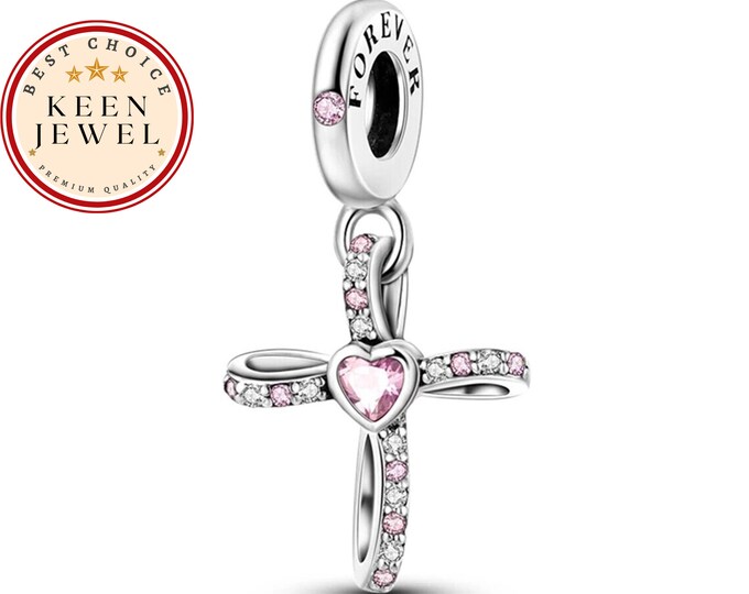 Pandora Fitting Cross Heart Charm for Bracelet, Birthday Gifts for Her ...