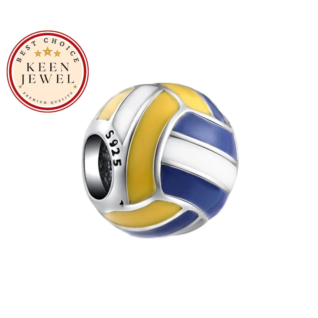 Volleyball Charm for Bracelet, Pandora Fitting Ball Charm for Bracelet ...