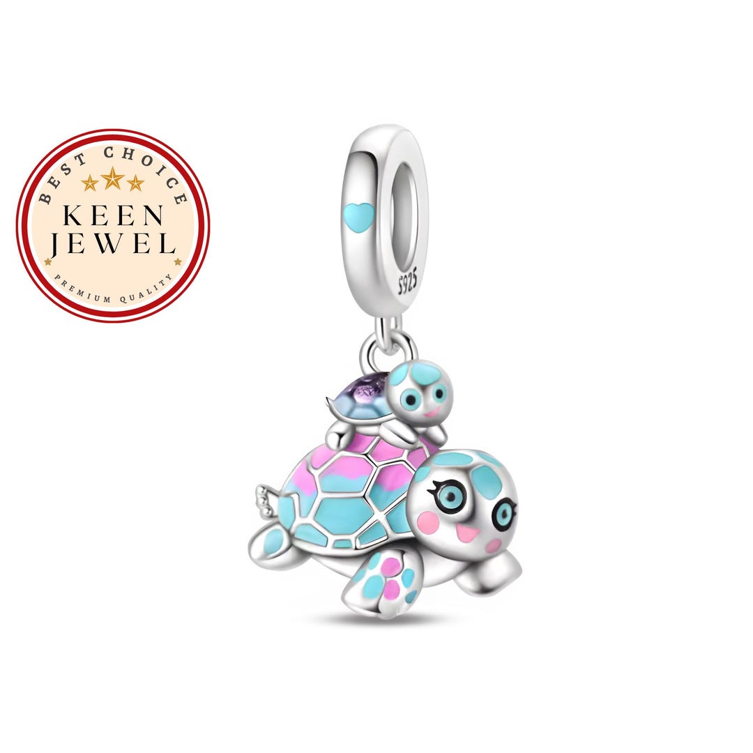 Mother & Calf Turtle Charm for Pandora Bracelet, Pandora Fitting Turtle ...