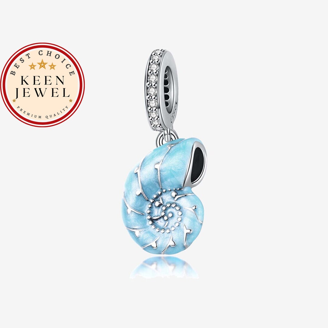 Pandora Fitting Blue Conch Charm, Designer Ocean Charm for Pandora ...