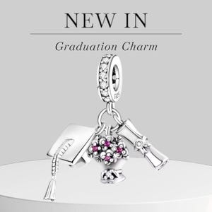 Sterling Silver Graduation Charm: Pandora Bracelet Fitting - Etsy