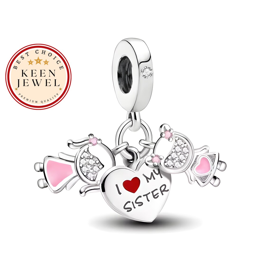 Pandora Fitting I Love My Sister Charm, Sterling Silver Sister Charm ...