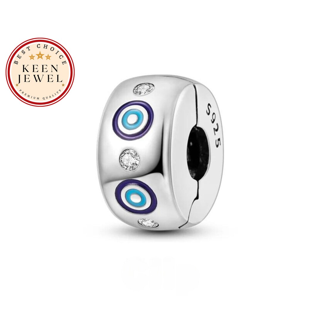 Evil Eye Clips Charm for Pandora Bracelet, Blue Eye Charm for Birthday ...