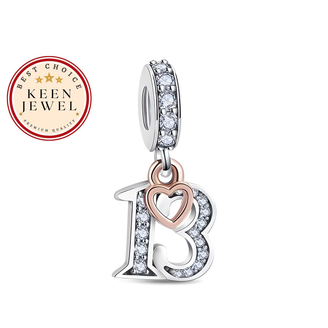13th Birthday Charm for Pandora Bracelet, Pandora Fitting 13 Charm for ...