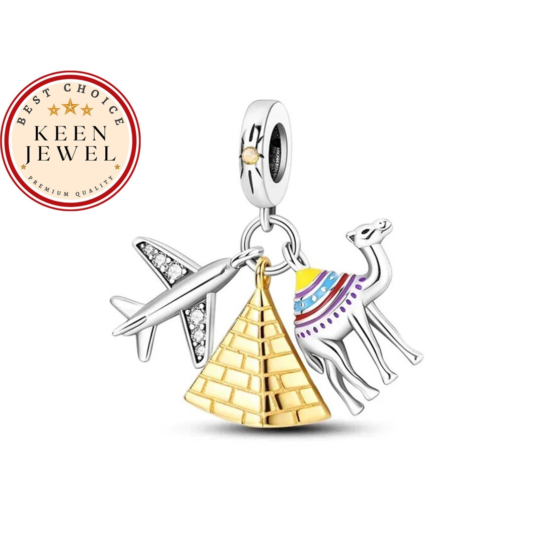 Egypt Travel Charm, Pandora Fitting Camel Charm for Bracelet, Egypt ...