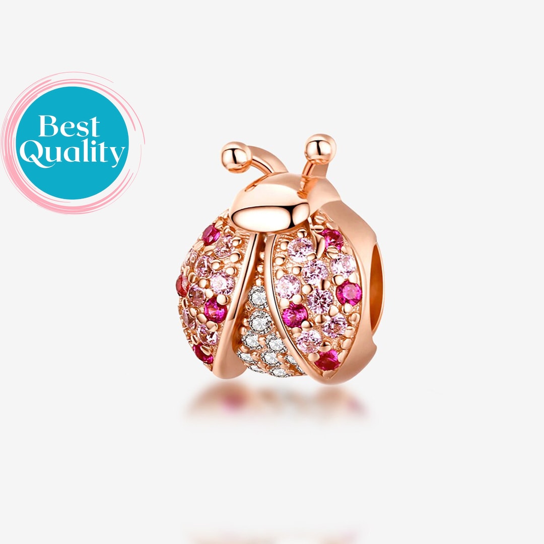 Rose Gold Ladybug Charm for Pandora Bracelet, Designer Ladybug Charm ...