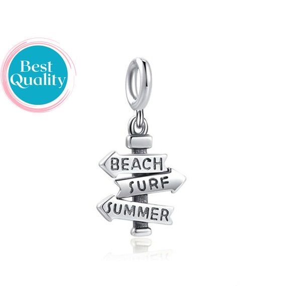 Charm de verano con diseno de surf en la playa para pulsera Pandora Charm de disenador para pulsera de dijes regalo de cumpleanos para ella regalo de verano para ella Etsy
