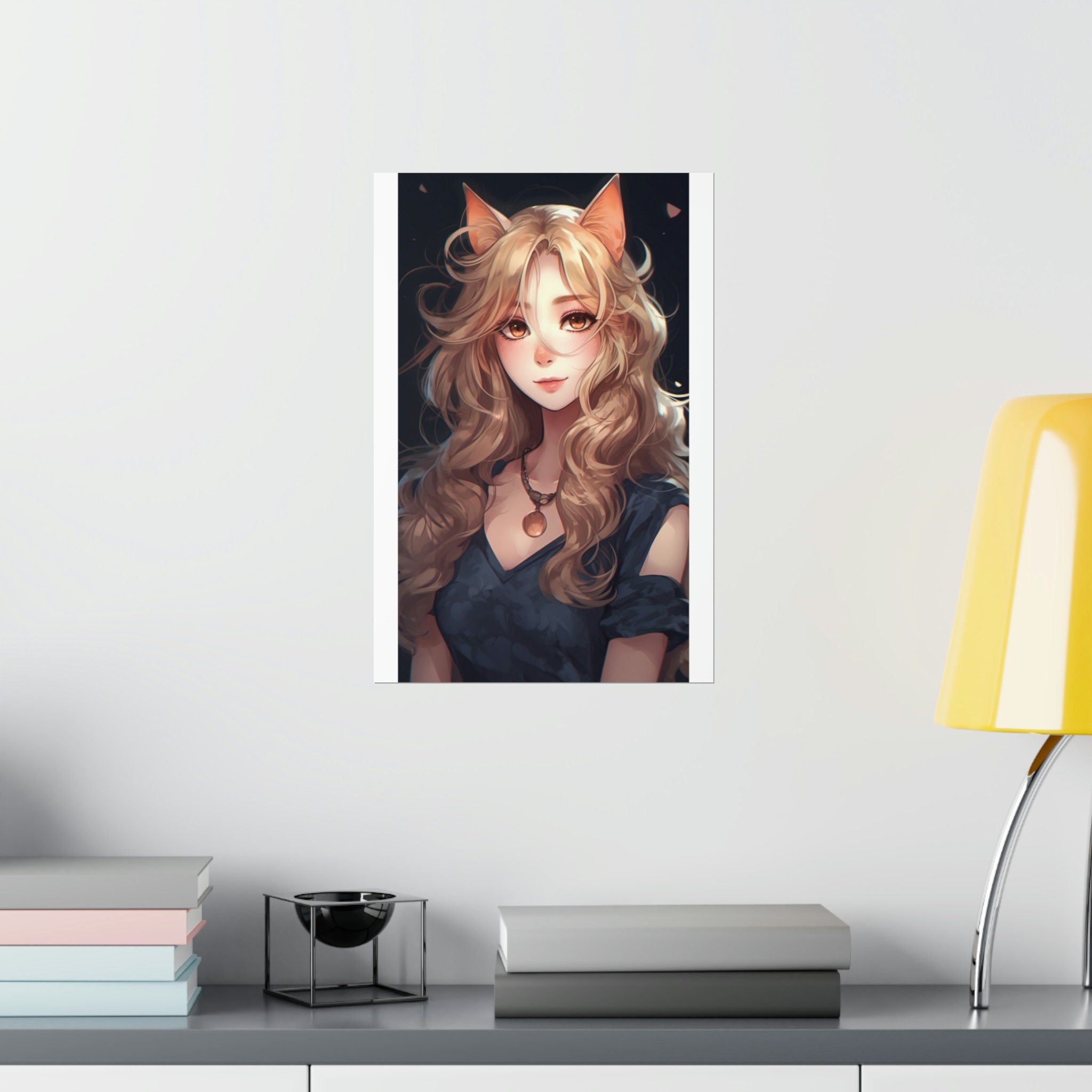 Cute Anime Neko Girl Poster High-quality Print - Etsy