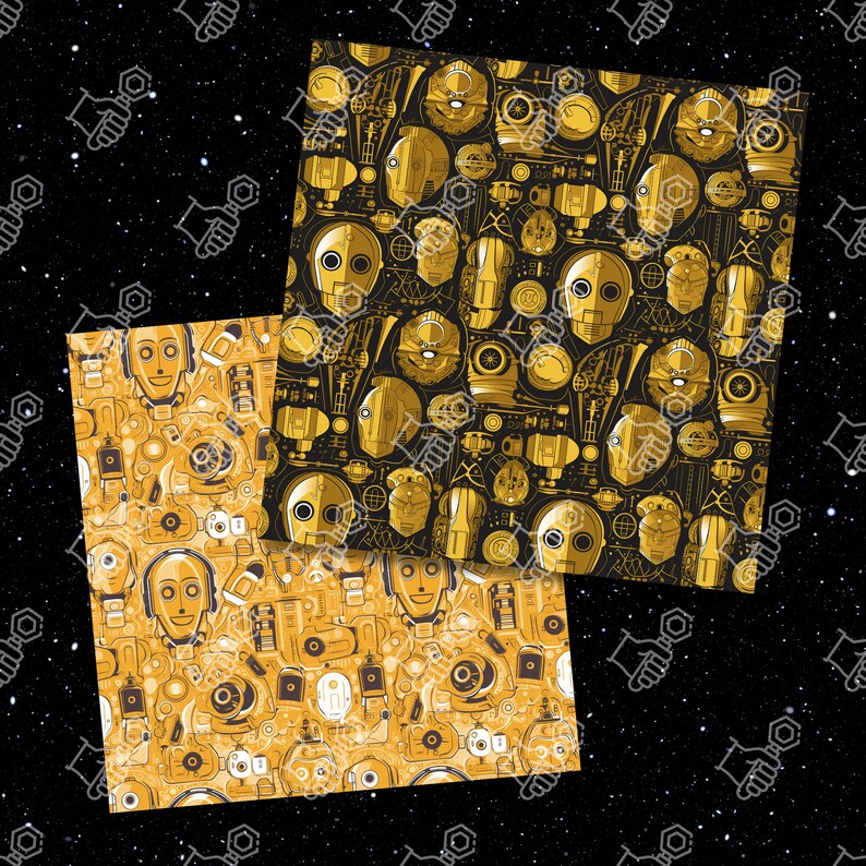 Galactic Patterns / Sci-fi Inspired Seamless Patterns / - Etsy