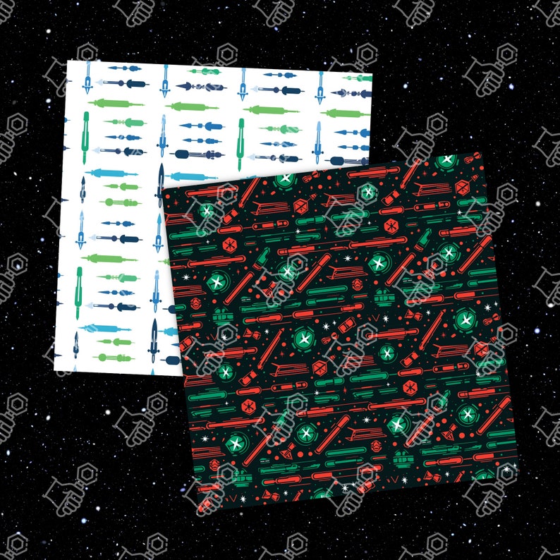 Galactic Patterns / Sci-fi Inspired Seamless Patterns / - Etsy