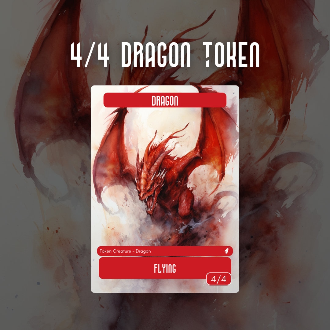 MTG Token Pack: Dragon Token 4/4 / Custom Magic the Gathering Inspired ...