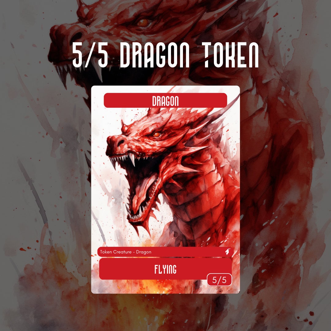 MTG Token Pack: Dragon Token 5/5 / Custom Magic the - Etsy
