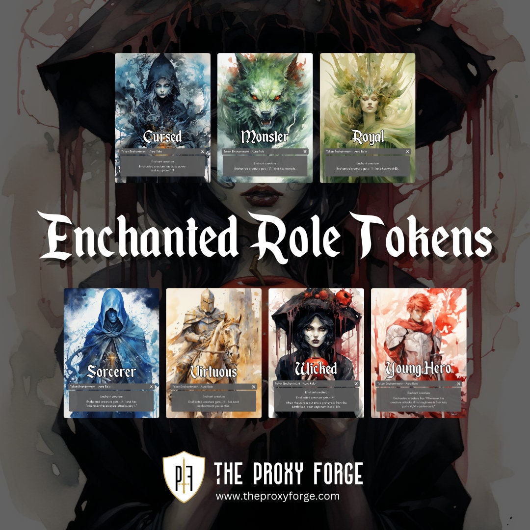 MTG Token Pack: Enchanted Role Tokens / Fairytale Set / Custom Art ...