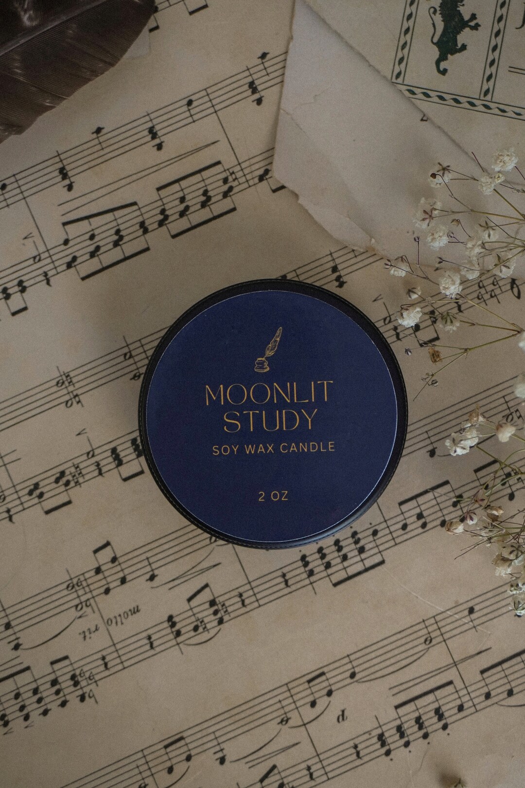 Moonlit Study Soy Candle, Dark Academia, Unique Fragrance - Etsy