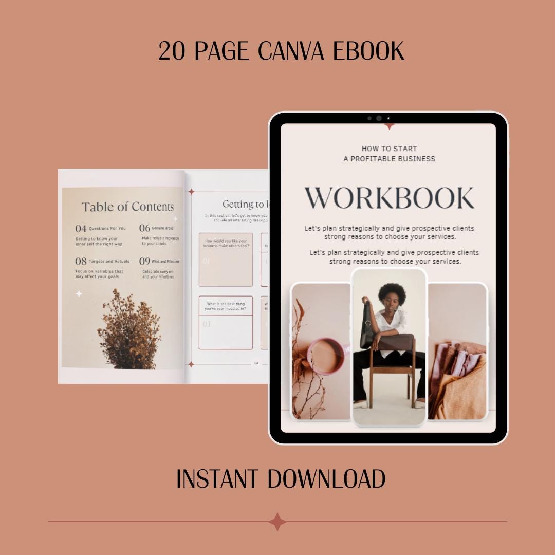 Editable Canva Ebook Template Business Ebook,canva Workbook Template ...