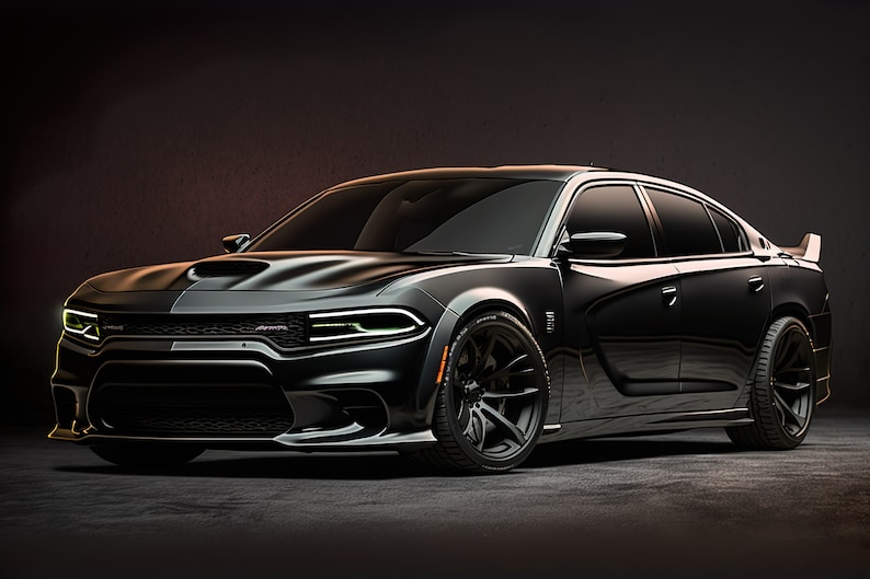 Dodge Charger, Colorful Painting Modern Digital Printable Art Design ...