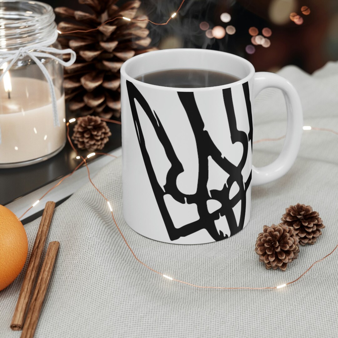 Black Ukrainian Heritage Tryzub Symbol Ceramic Coffee Mug, 11oz - Etsy