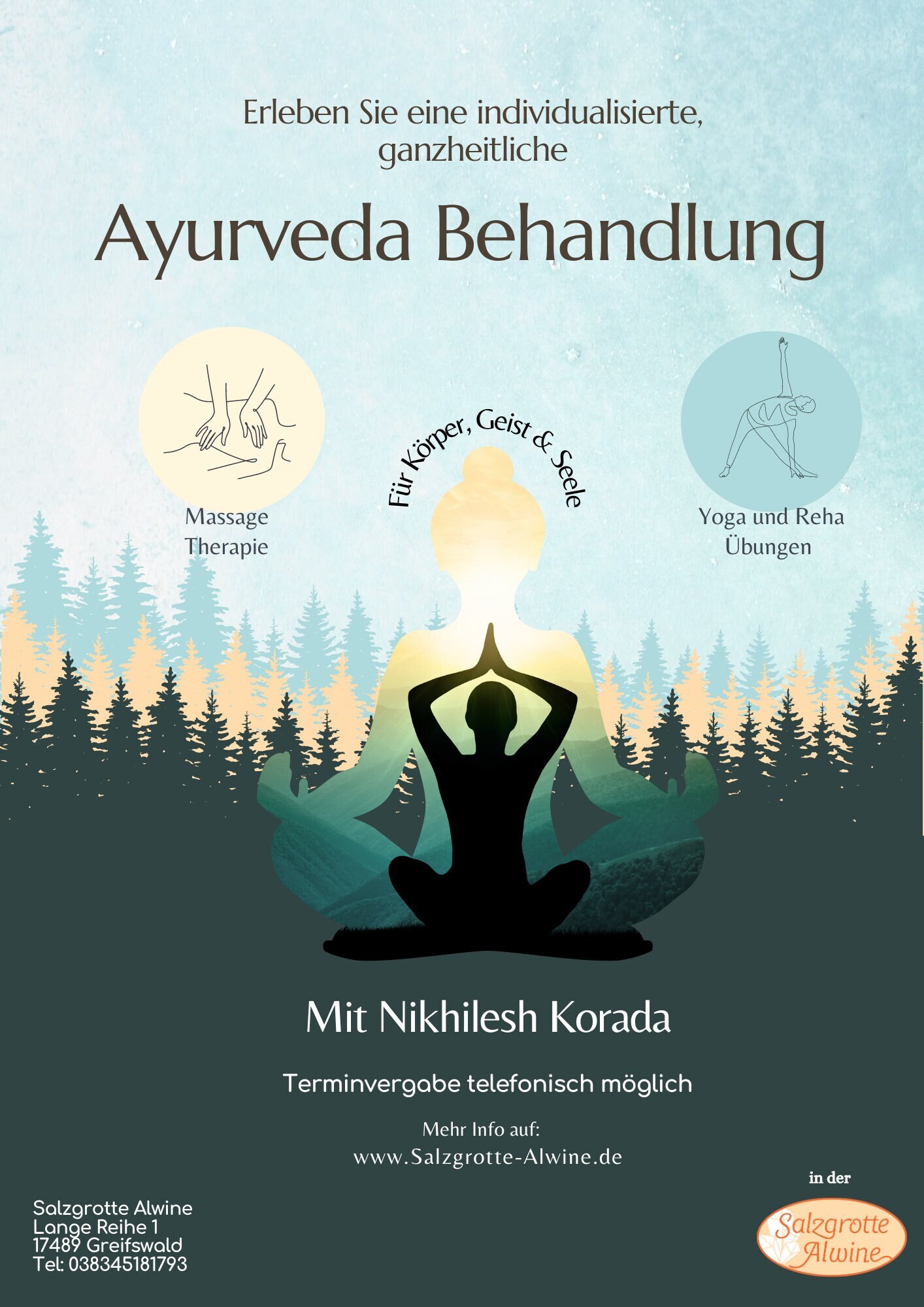 Ayurveda, Yoga , Flyer Template, Printable Advertisement, Flugblatt ...