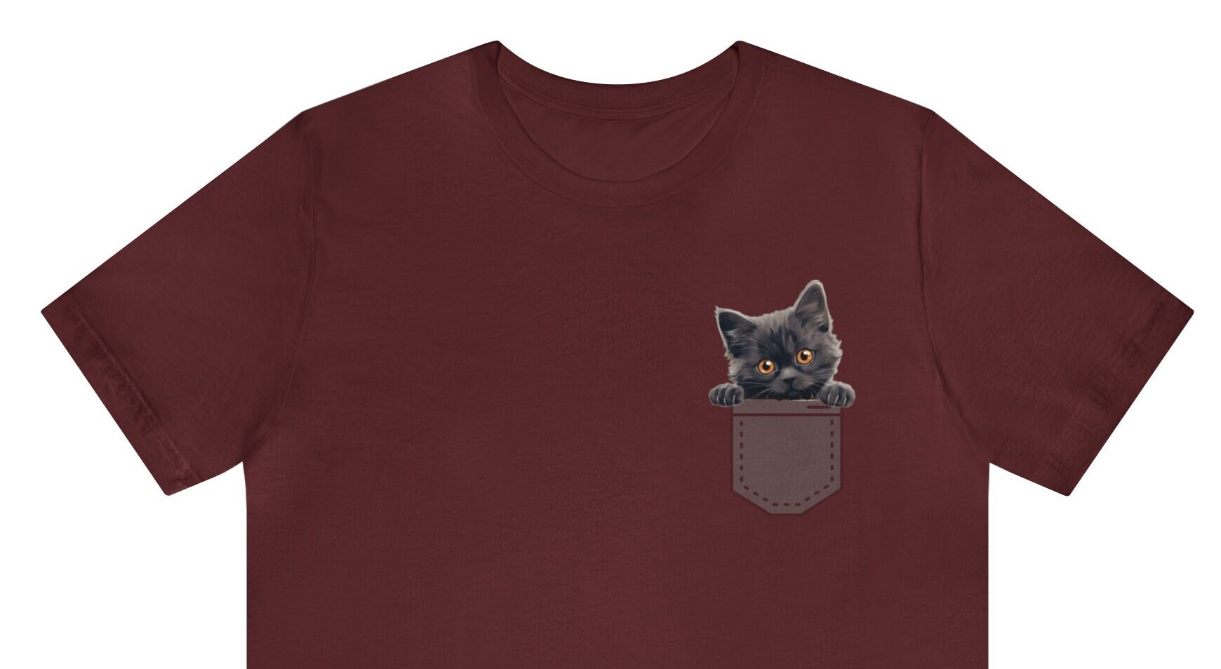 Cute Cat Faux Pocket Tee Cute Black Cat Shirt for Cat Lover - Etsy