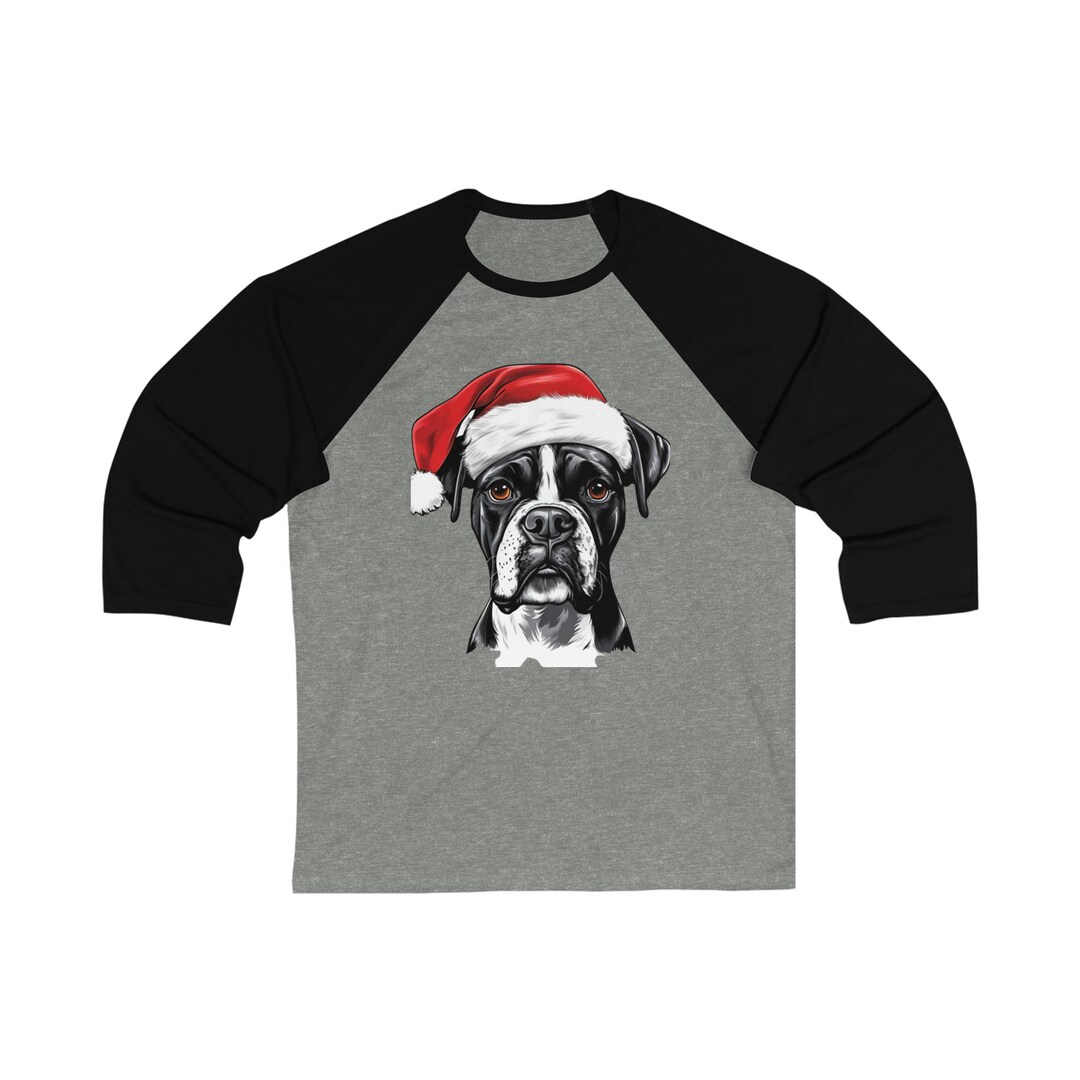 Boxer Christmas Tee - Personalize Name Boxer Santa Hat Shirt - Festive ...