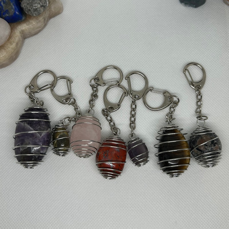 Gemstone Keychain - Etsy