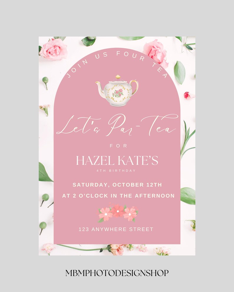 EDITABLE Tea Party Invitation - Etsy