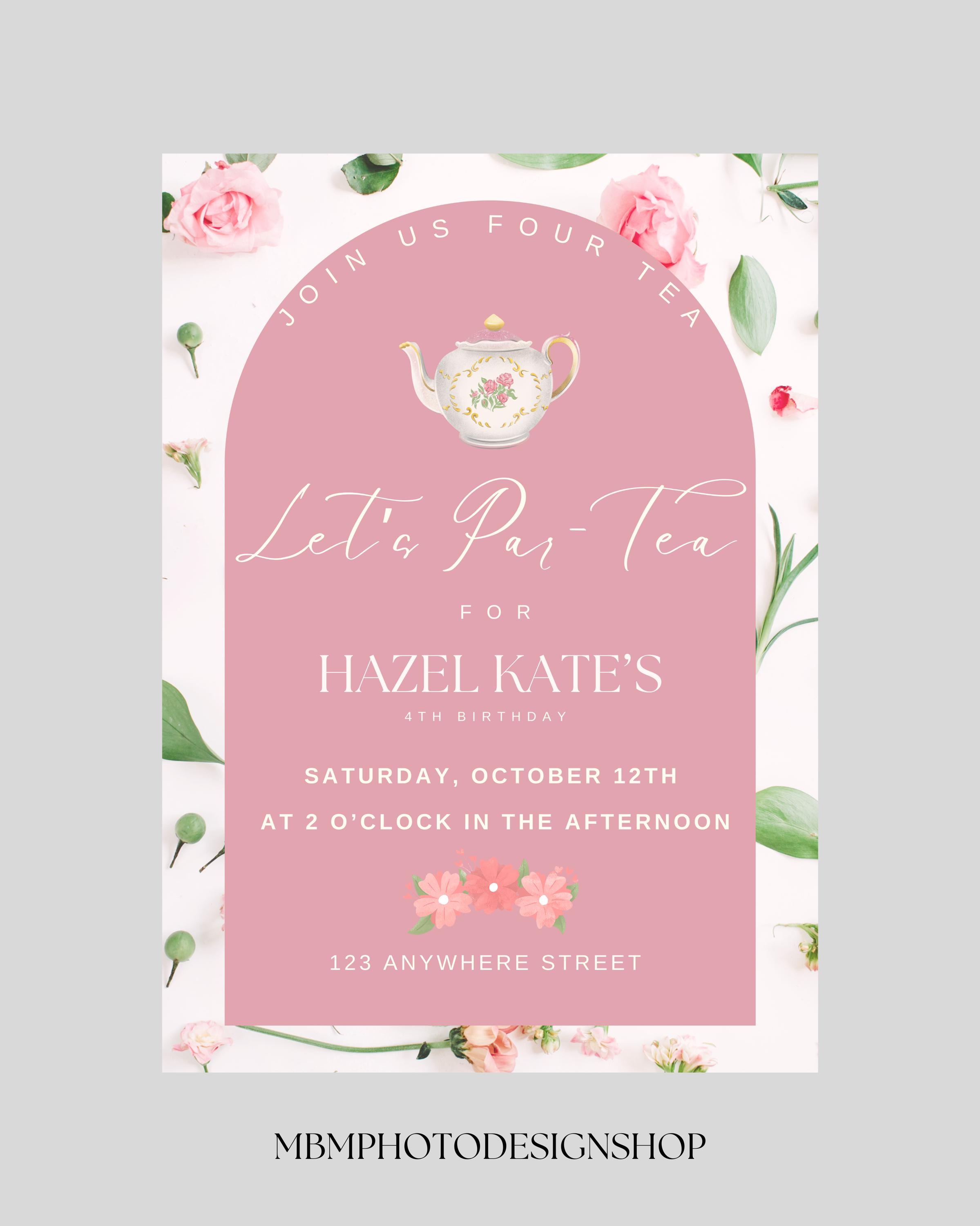 EDITABLE Tea Party Invitation - Etsy