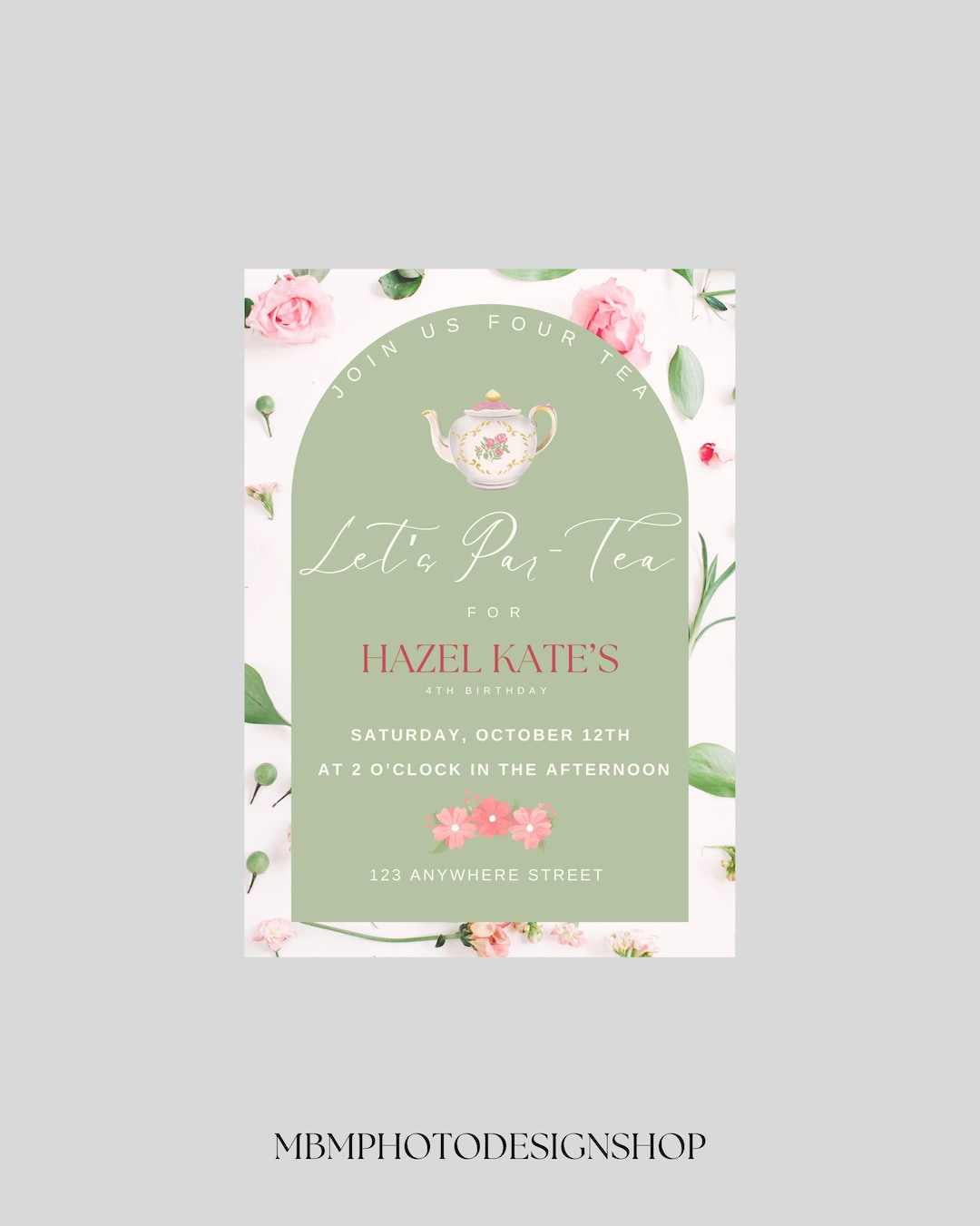 EDITABLE Tea Party Invitation - Etsy