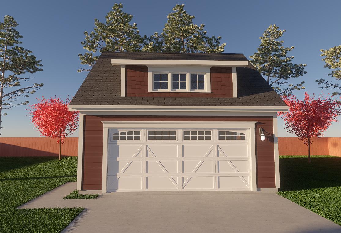 22' X 24' 2-car Garage With Shed Dormer | Full Construction Plan - Etsy