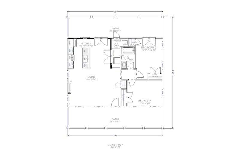Small Cottage Farmhouse (cresent) | 2 Bed - 1 Bath | 936 Heated Sq Ft ...