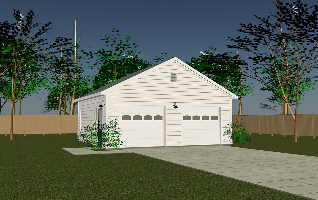 24' X 24' 2-car Garage | Full Construction Plan - Etsy