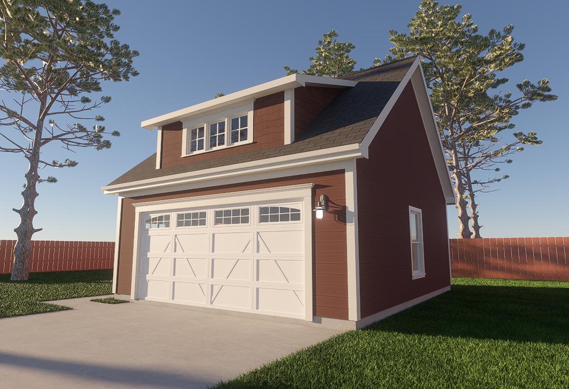 22' X 24' 2-car Garage With Shed Dormer | Full Construction Plan - Etsy