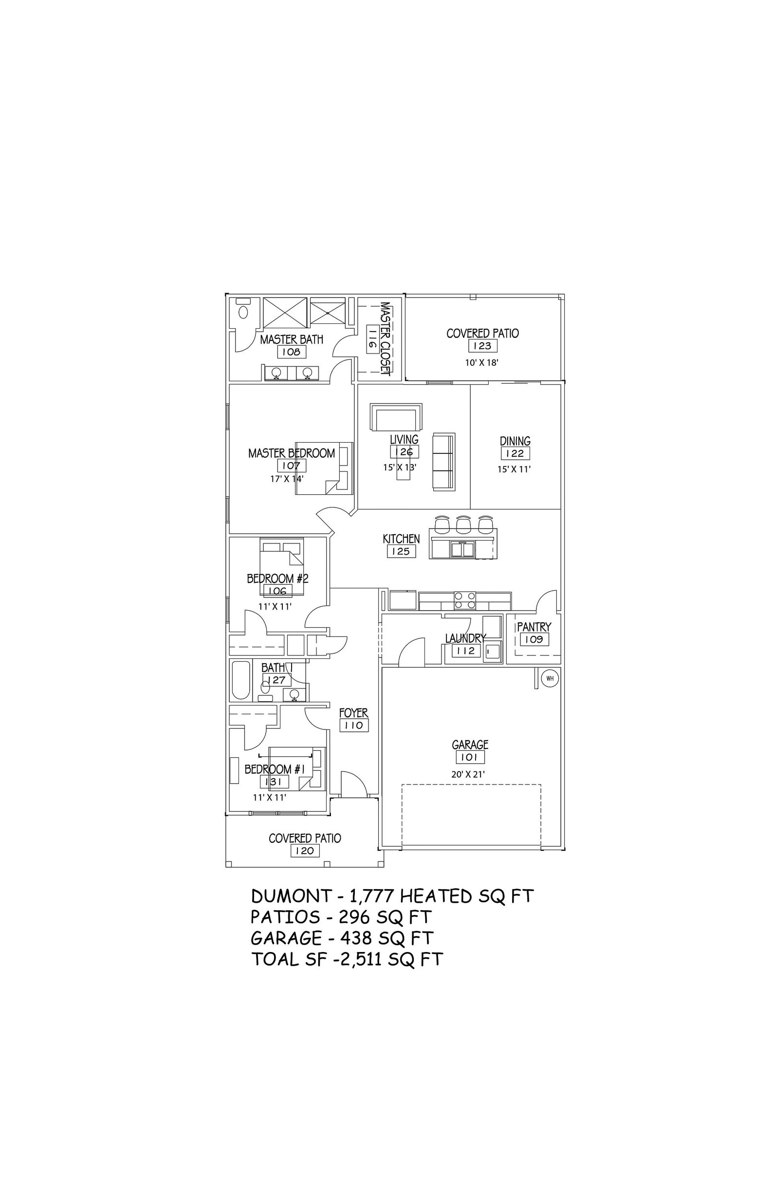 House Plan - 3 Bed 2 Bath - 1 Story Entry Level Home - FULL ...