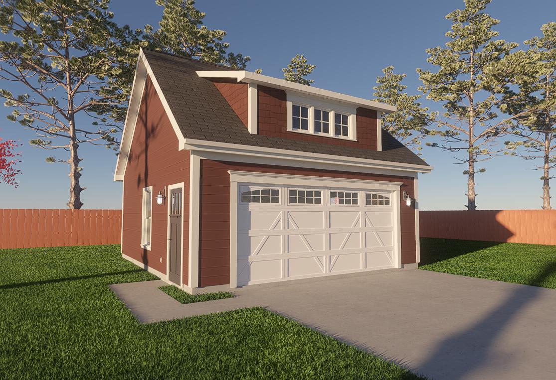 22' X 24' 2-car Garage With Shed Dormer | Full Construction Plan - Etsy