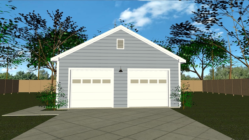 24' X 26' 2-car Garage | Full Construction Plan - Etsy