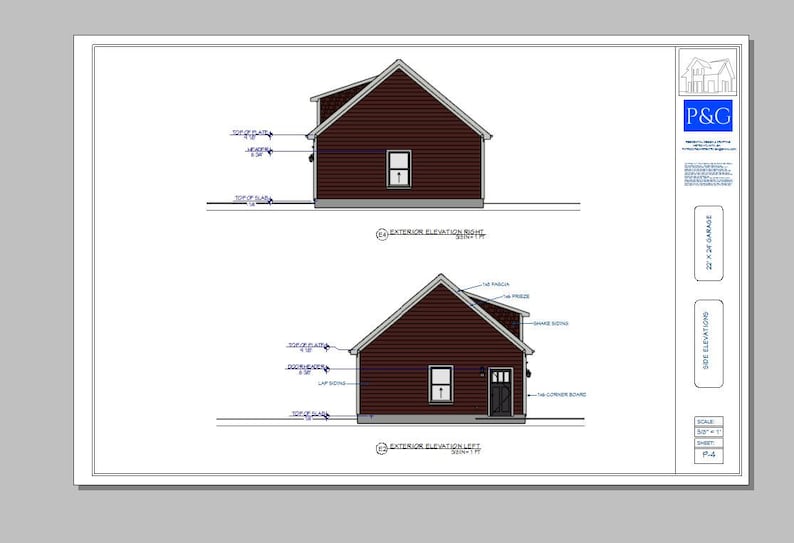 22' X 24' 2-car Garage With Shed Dormer | Full Construction Plan - Etsy