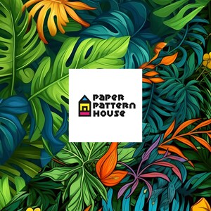 Jungle Art Digital Paper Set, Jungle Wallpaper, Seamless Tropical ...