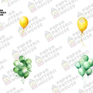 Birthday Party Clipart Bundle, Watercolor Clipart, Digital Balloons ...