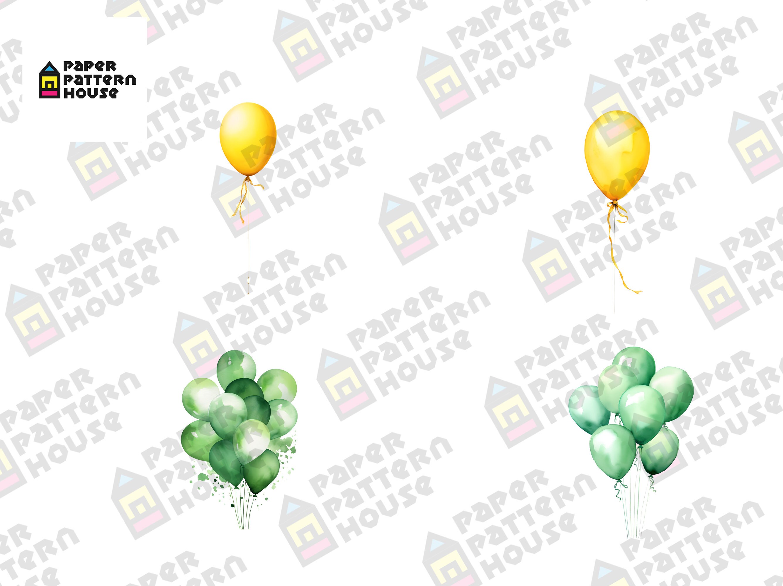 Birthday Party Clipart Bundle, Watercolor Clipart, Digital Balloons ...