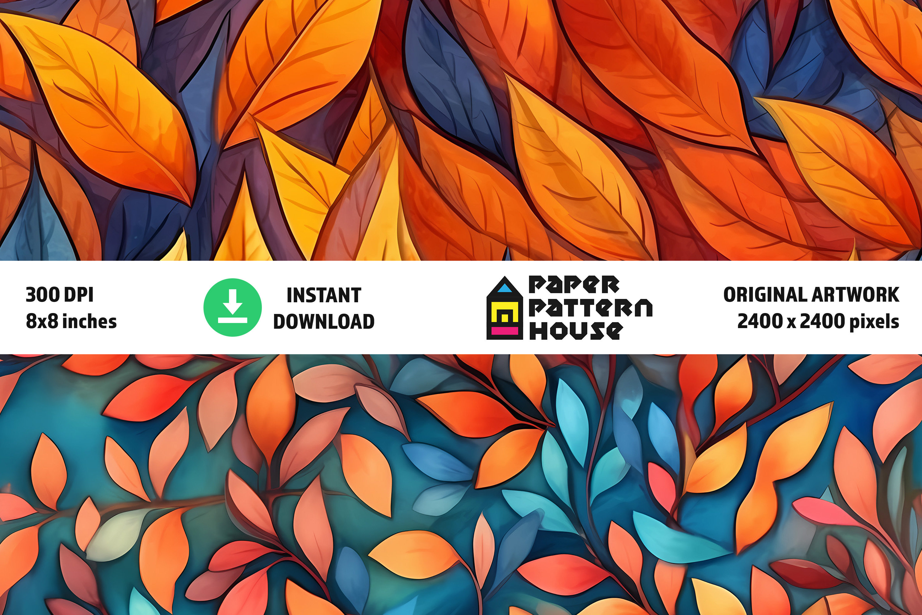 Autumn Leaves Digital Paper Set Fall Wallpaper Seamless - Etsy