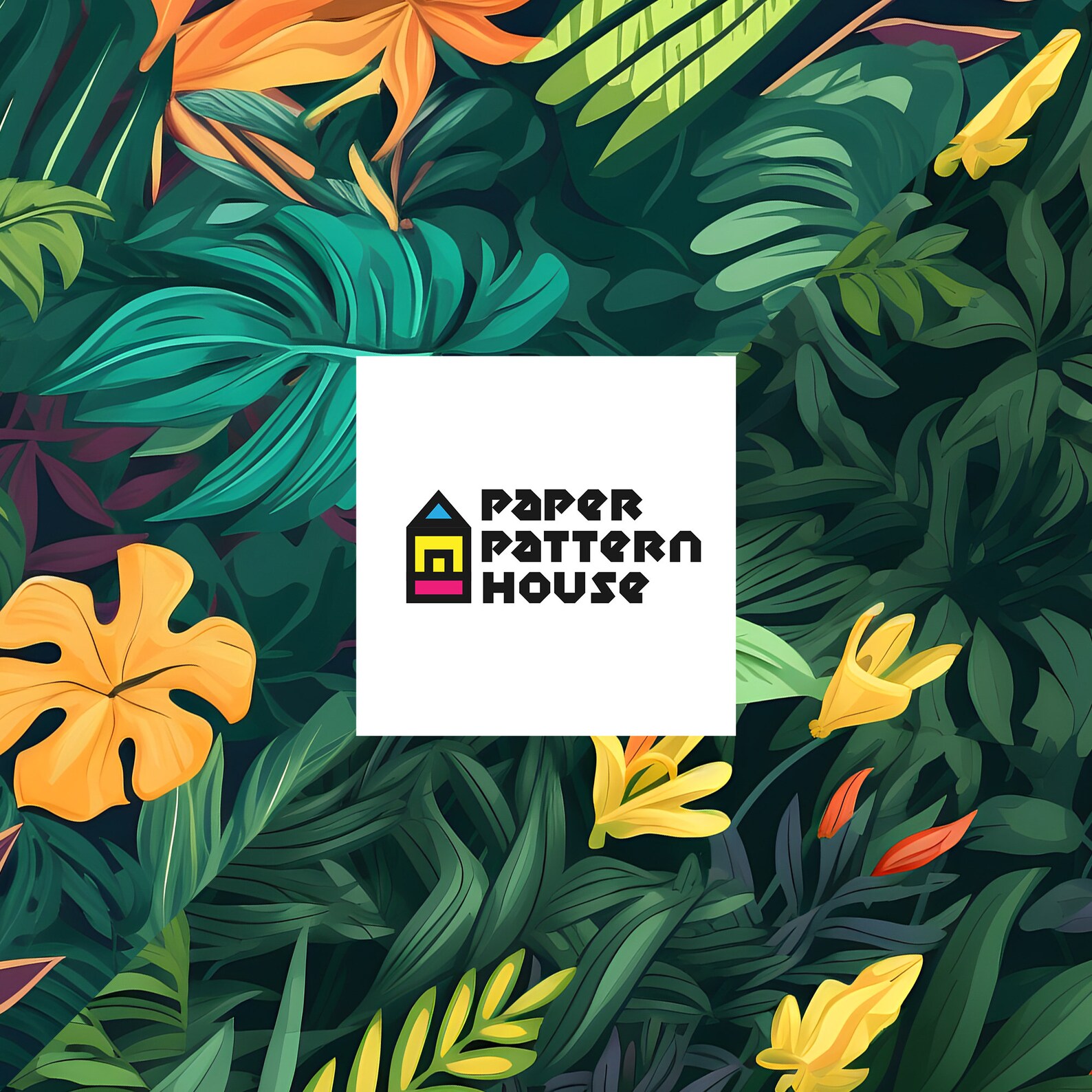 Jungle Art Digital Paper Set, Jungle Wallpaper, Seamless Tropical ...