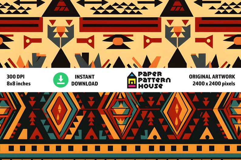 Aztec Pattern Digital Paper Set, Tribal Aztec Textures, Seamless Tribal ...